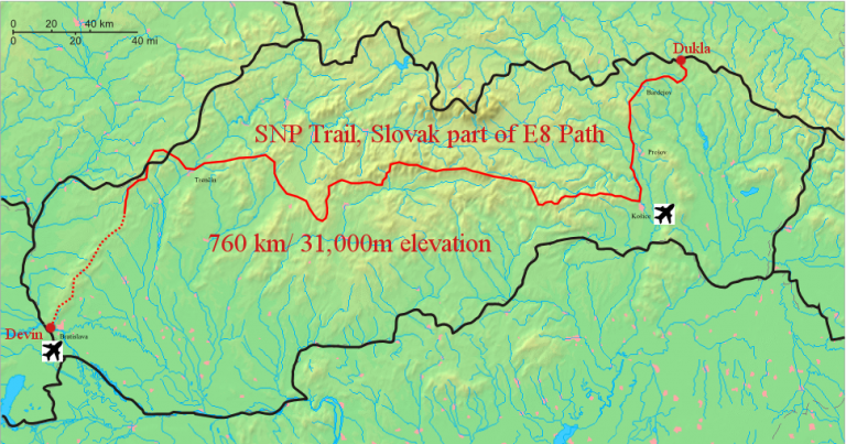 E8 Path in Slovakia – Long Distance Hiking Trail (SNP Trail)